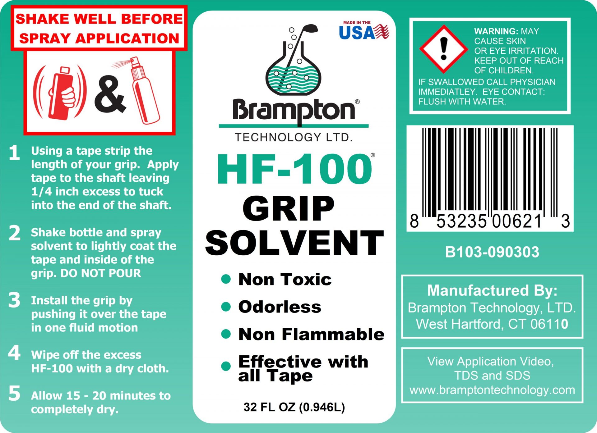 HF-100® Grip Solvent - Brampton Technology